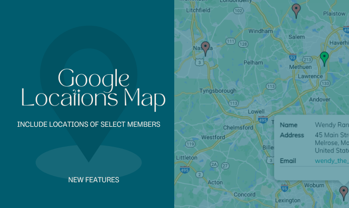Google Locations Map for Members | MemberGate Membership Site Software