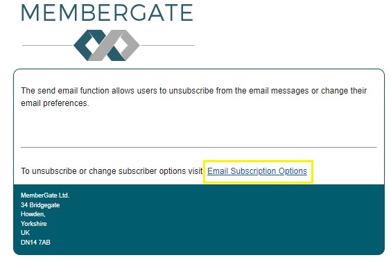 Unsubscribe Link in Send Email and Send Email Scheduler | MemberGate ...